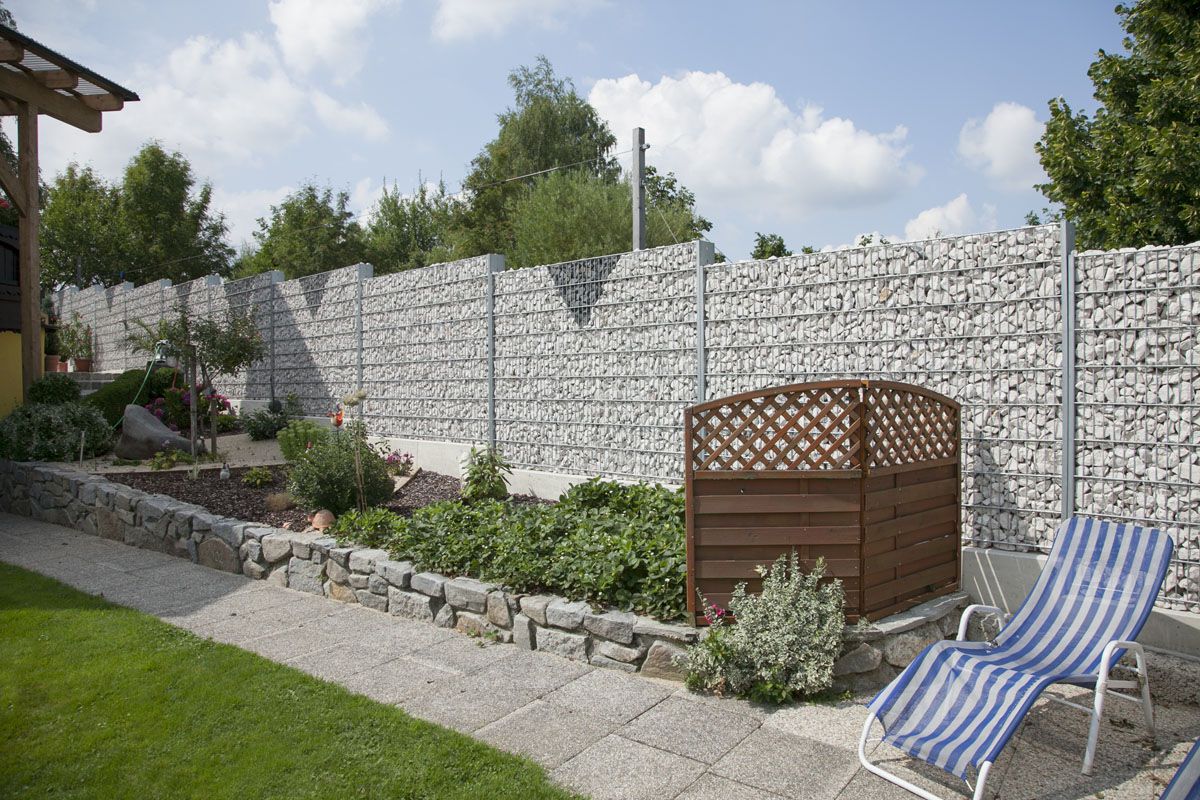 Gabionenwand Doppelstab Easy - Gittermatte: 6/5/6 mm, Höhe: 83 cm ...